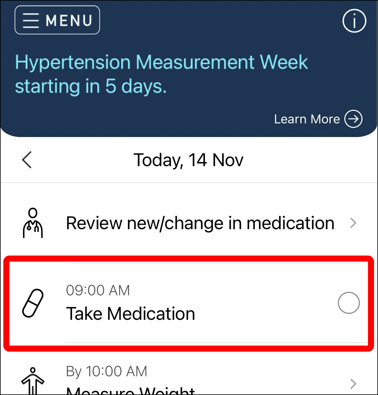 Take Medication Task