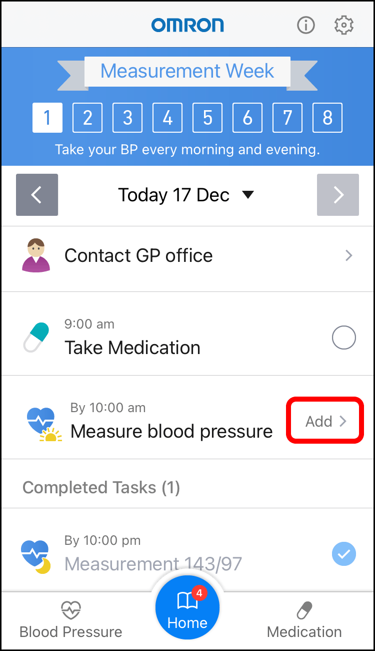 Measure Blood Pressure Task